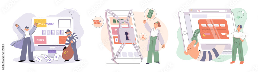 Hacker activity. Hacking computer. Phishing account, steal data, cyber ...