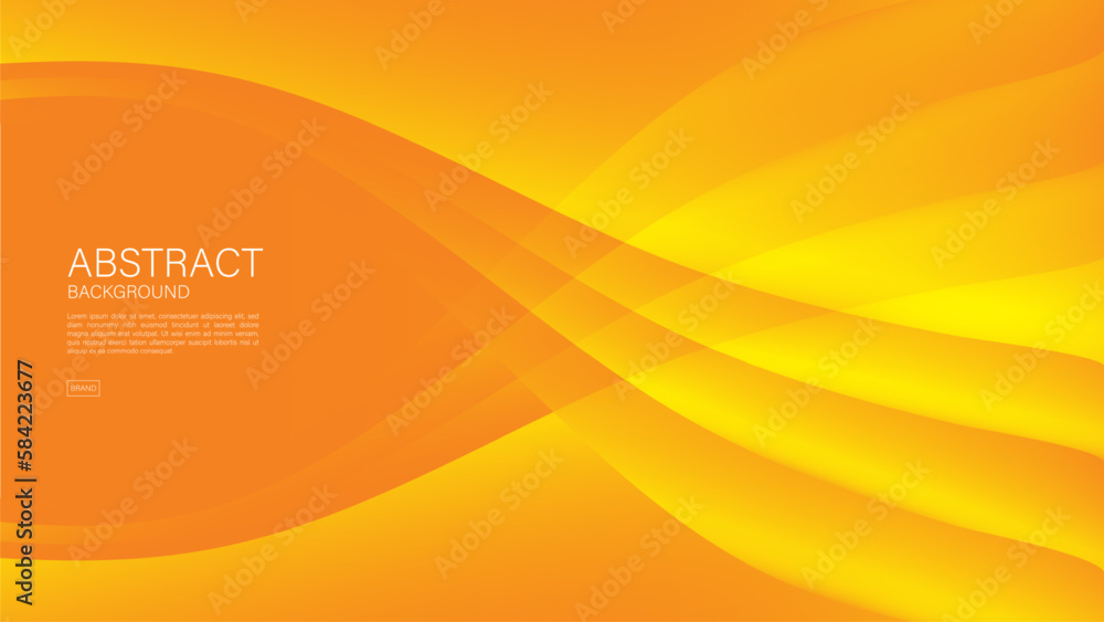 Yellow abstract background, wave graphic, Geometric vector, Minimal ...