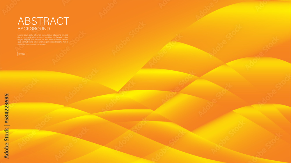 Yellow abstract background, wave graphic, Geometric vector, Minimal ...