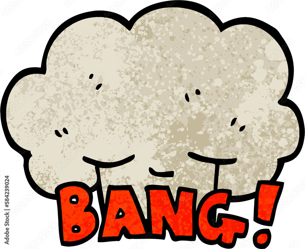 grunge textured illustration cartoon explosion bang Stock Illustration ...