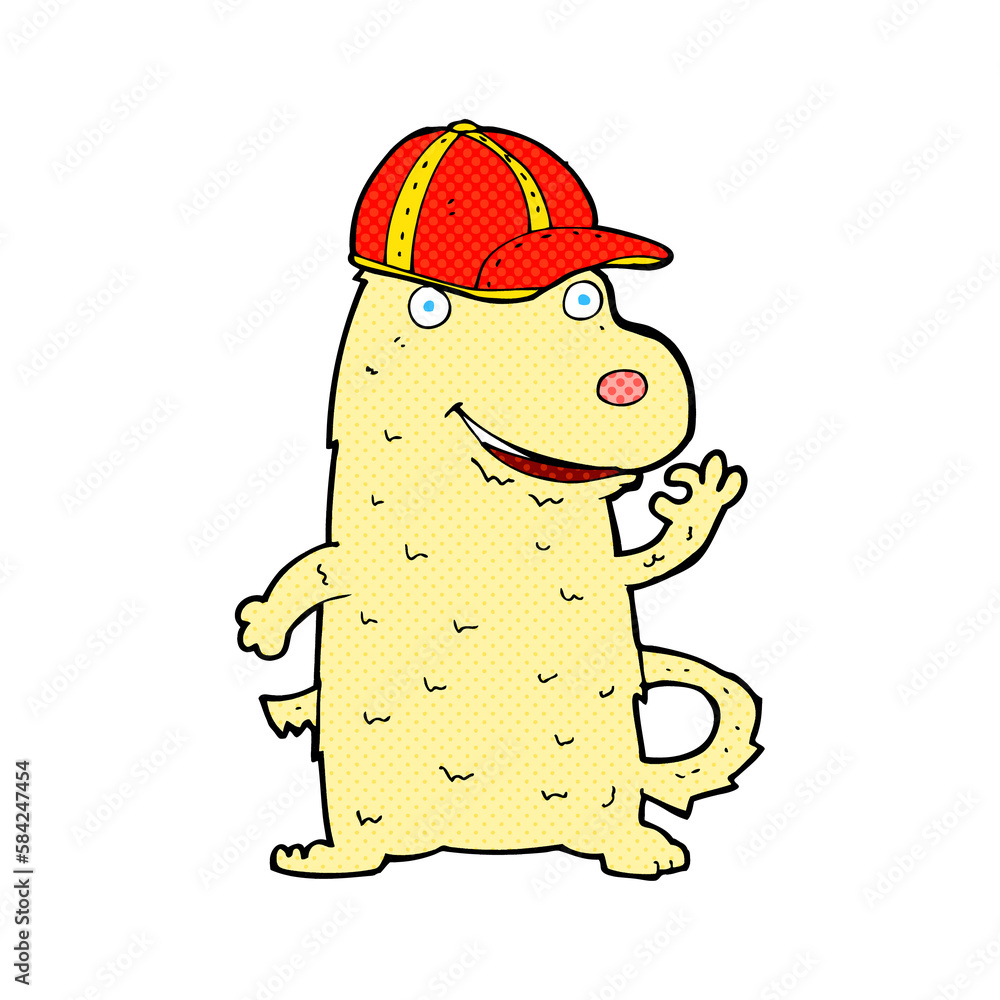 cartoon dog wearing cap Stock Illustration | Adobe Stock
