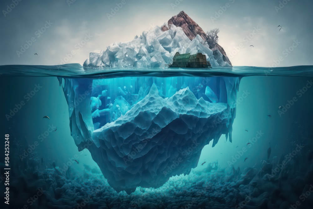 Tip of the iceberg. Business concept. Iceberg. Success business ...