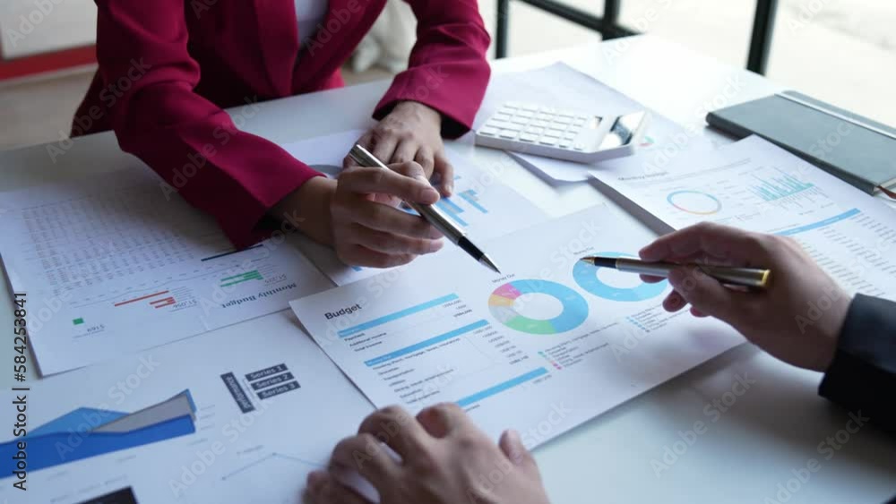 Financial analyst analyzes businessman investment consultant analyzing ...