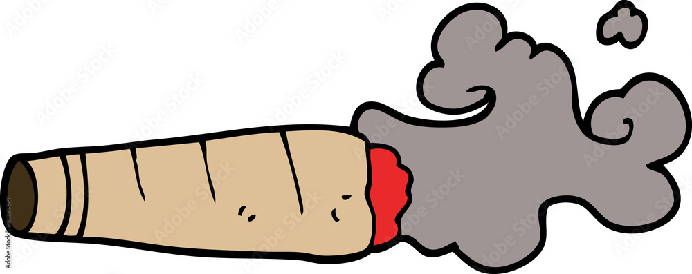 cartoon doodle smoking cigar Stock Illustration | Adobe Stock
