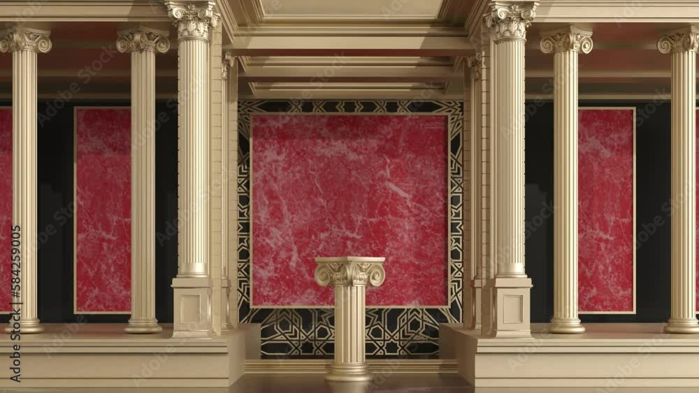 Classic luxury golden podium columns background for product ...