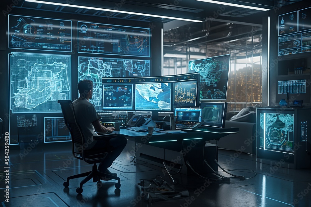 A Cyber Security Analyst Monitors A Computer Network From A Control