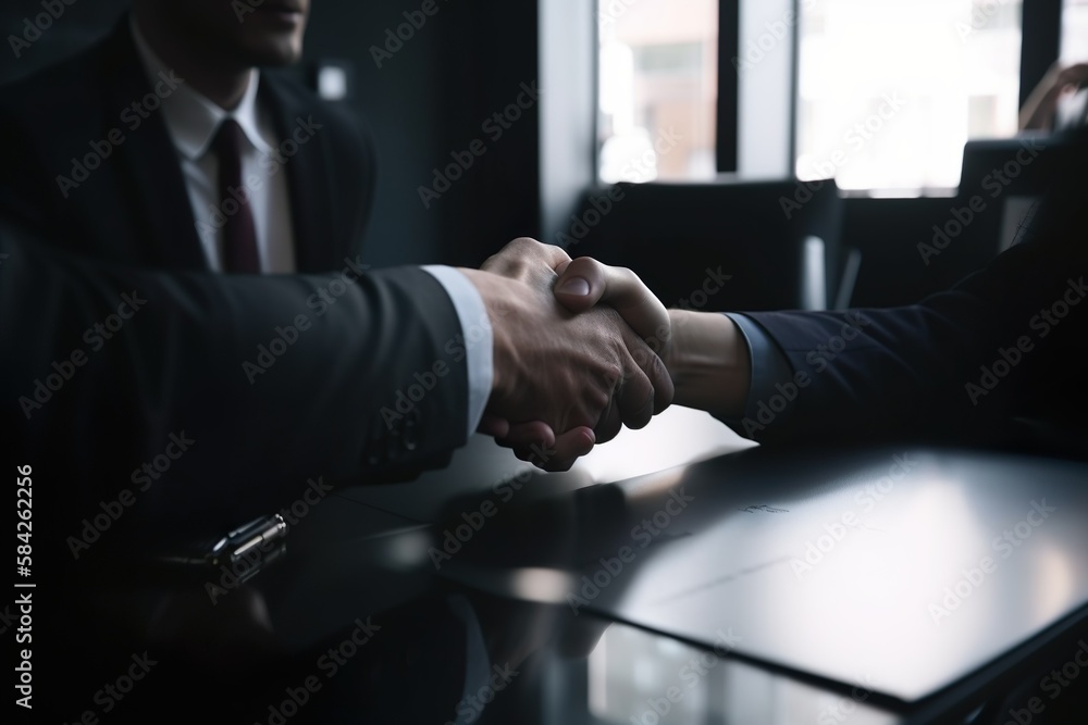 Geschäftsabschluss besiegelt: Erfolgreiche Handshake zwischen zwei ...