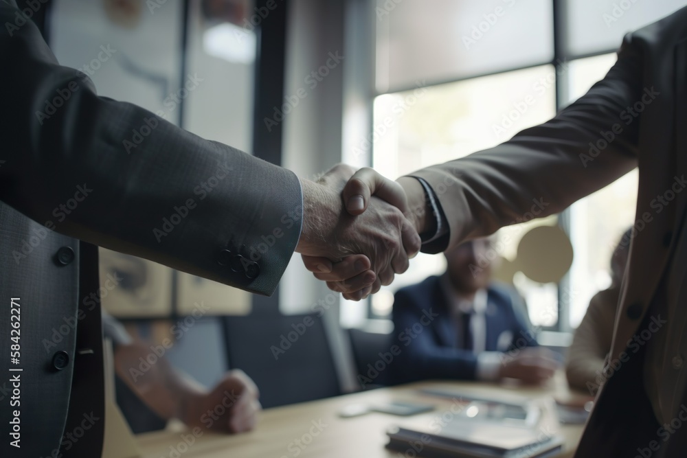 Geschäftsabschluss besiegelt: Erfolgreiche Handshake zwischen zwei ...