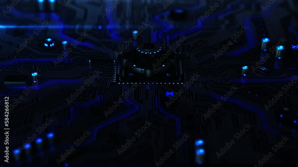 Motherboard Data Stream. Simulation of data loaded into the processor ...