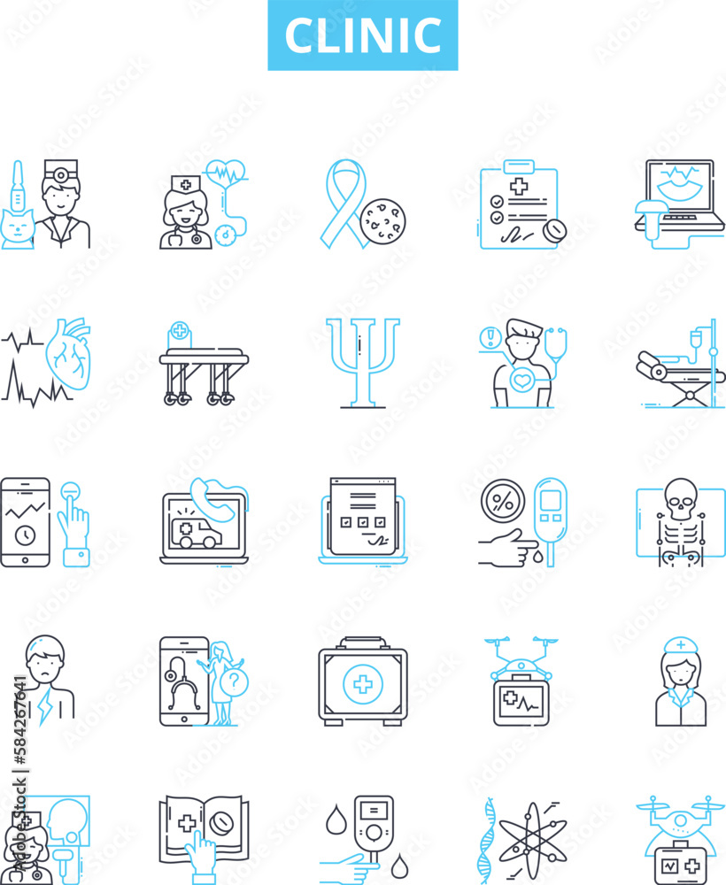 Clinic vector line icons set. Clinic, Medical, Healthcare, Outpatient ...