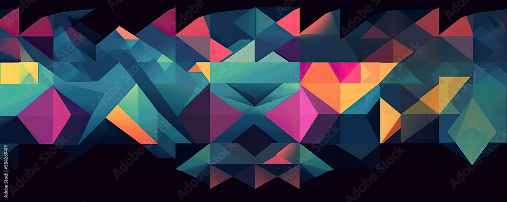 Geometric shapes and colors forming landscape of generative AI ...