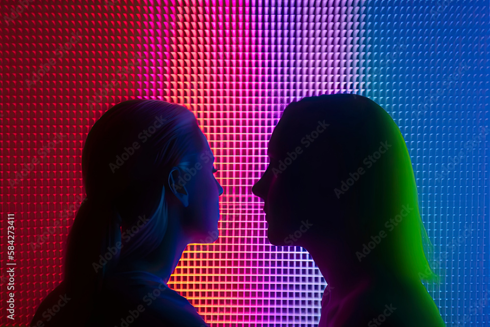 Unspoken telepathic communication between two people created with ...