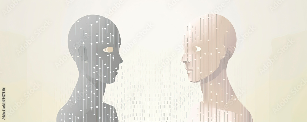 Human consciousness illustrated through design and color on a human ...