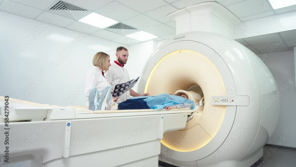 Woman doctor radiologist explains good results of CT scanning for young ...