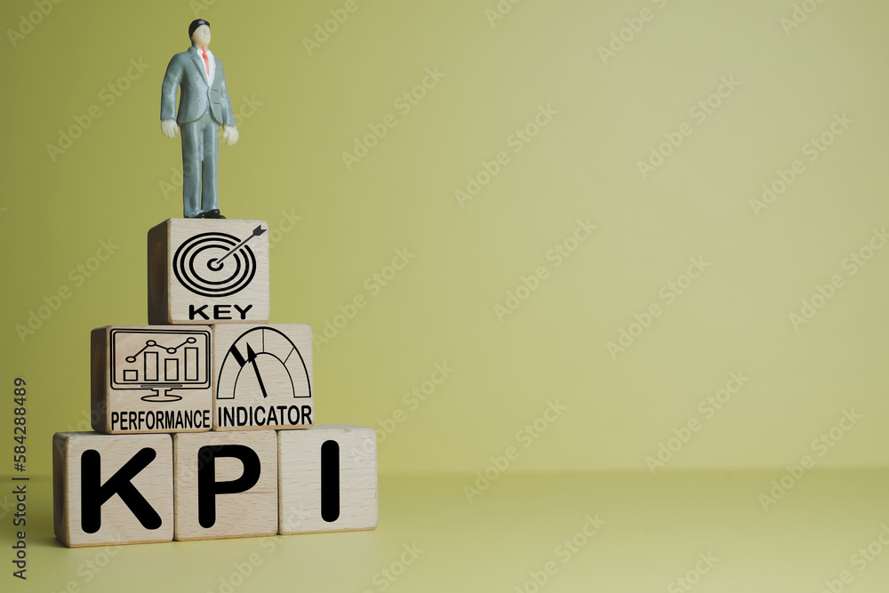 Businessman Standing On Top Of Wooden Cubes Arrange In Podium Shape