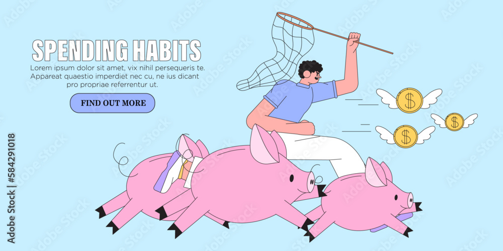 Budget planning, money managment and savings tips concept for web ...