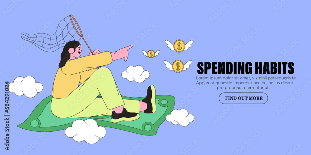 Budget planning, money managment and savings tips concept for web ...