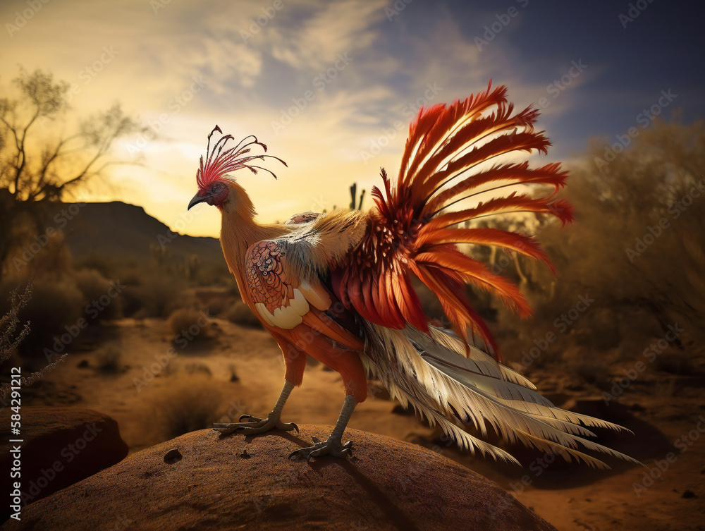 phoenix bird of legend, awe-inspiring fiery plumage, immortal symbol ...