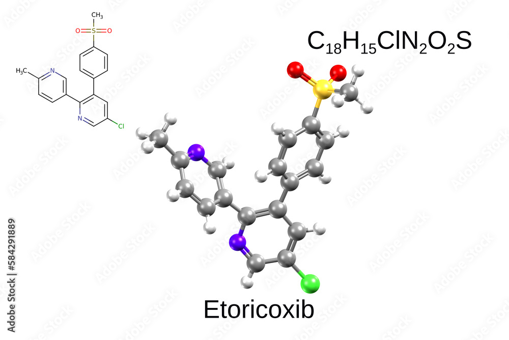 Chemical formula, structural formula and 3D ball-and-stick model of ...