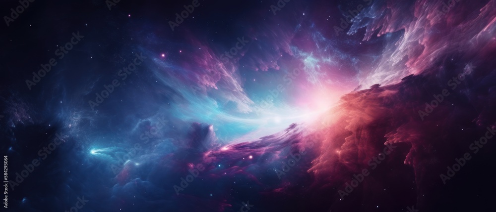 Space background banner, nebula and galaxies. Generative AI Stock ...