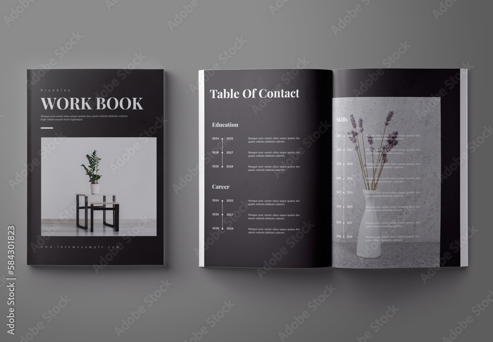 Work Book Magazine Layout Stock Template | Adobe Stock