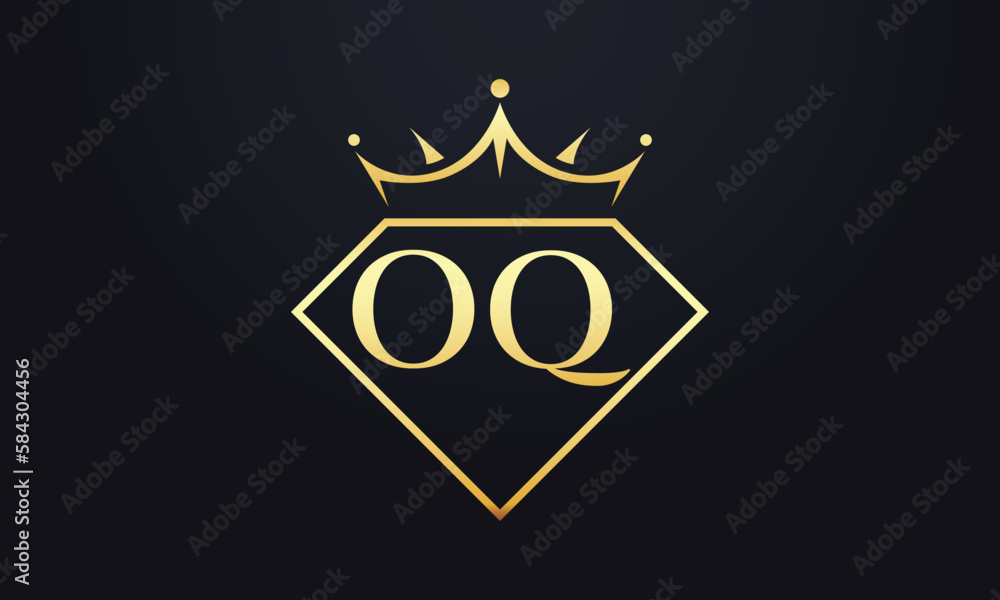 Diamond crown vector. Luxury queen logo for jewelry vector with letters ...