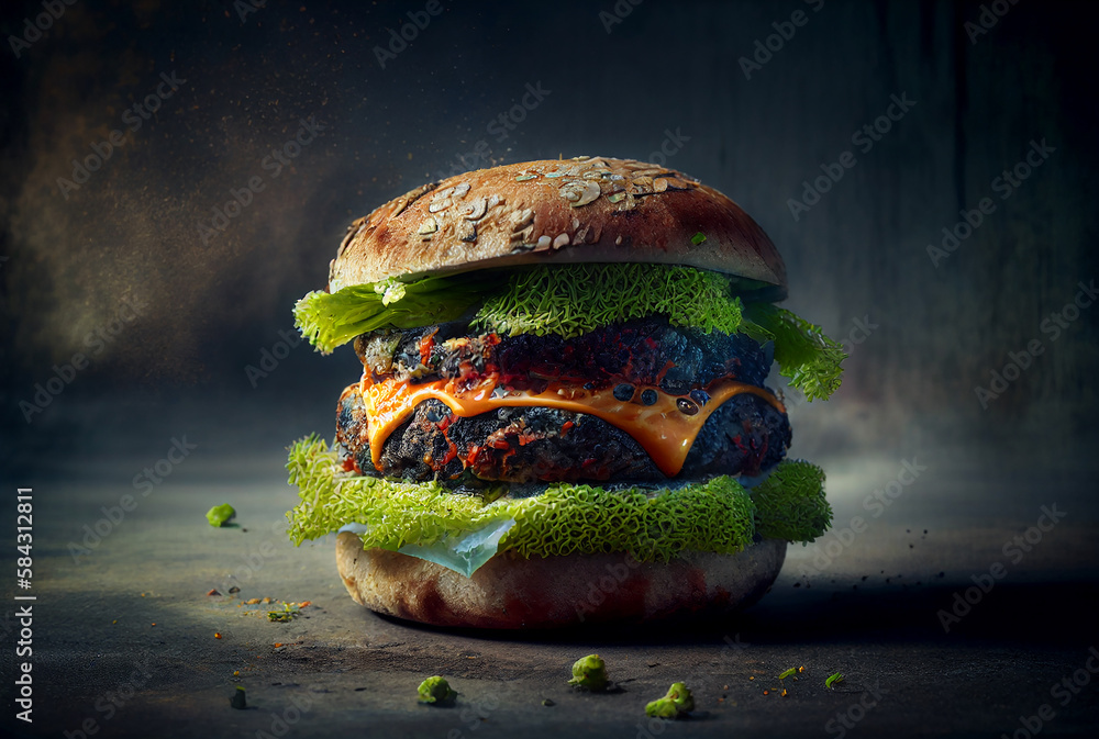 Mold Burger, Cheeseburger AI Generative Illustration. Silicone Mold ...