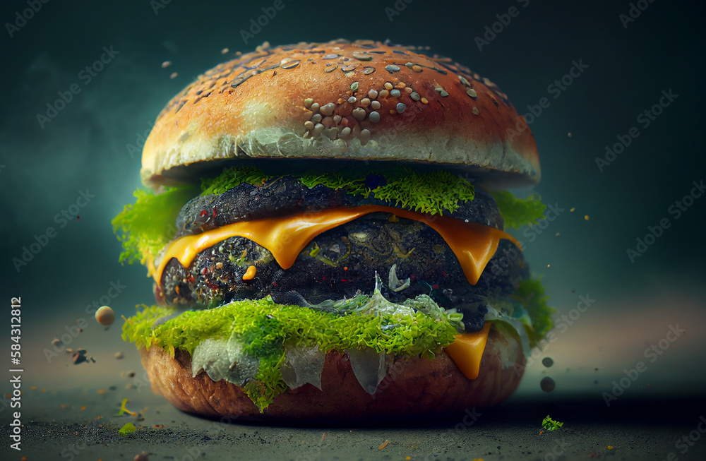 Mold Burger, Cheeseburger AI Generative Illustration. Silicone Mold ...