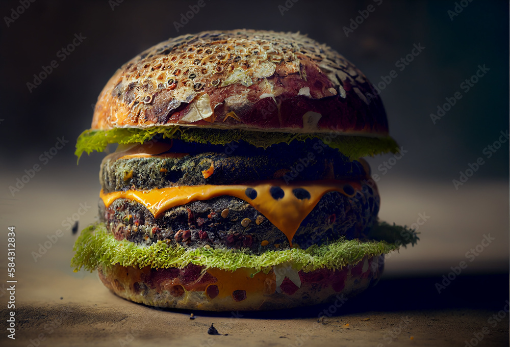 Mold Burger, Cheeseburger AI Generative Illustration. Silicone Mold ...