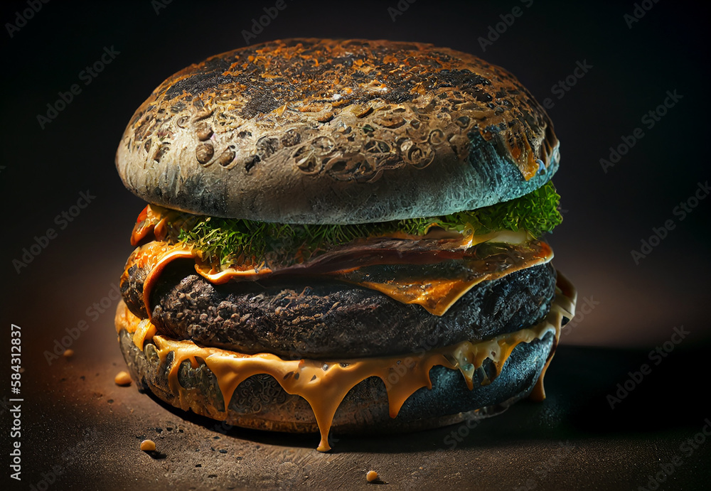 Mold Burger, Cheeseburger AI Generative Illustration. Silicone Mold ...