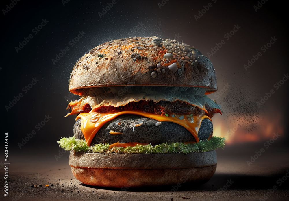 Mold Burger, Cheeseburger AI Generative Illustration. Silicone Mold ...