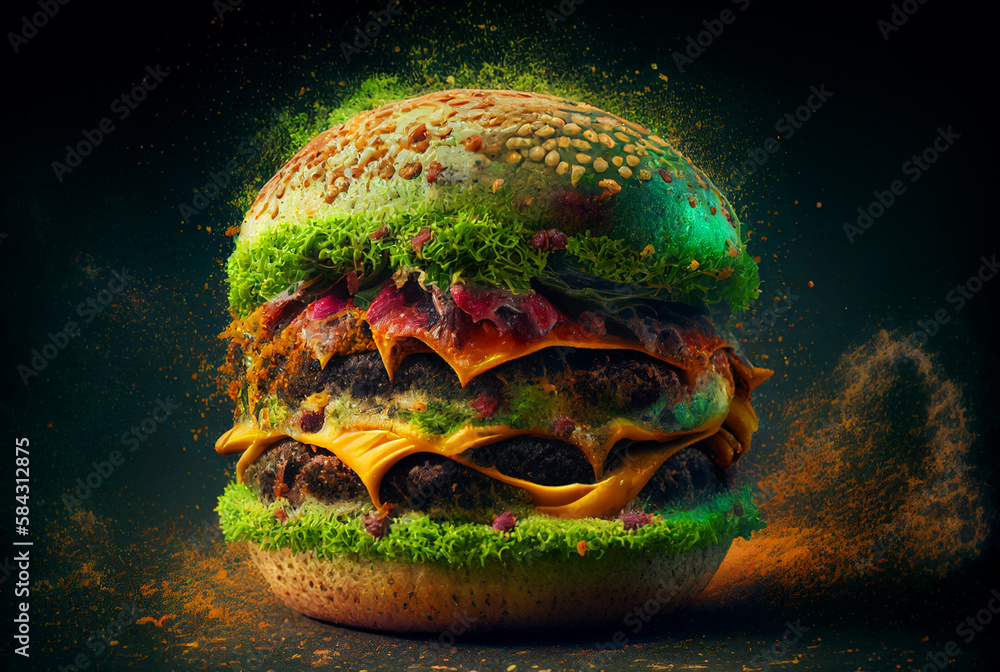 Mold Burger, Cheeseburger AI Generative Illustration. Silicone Mold ...