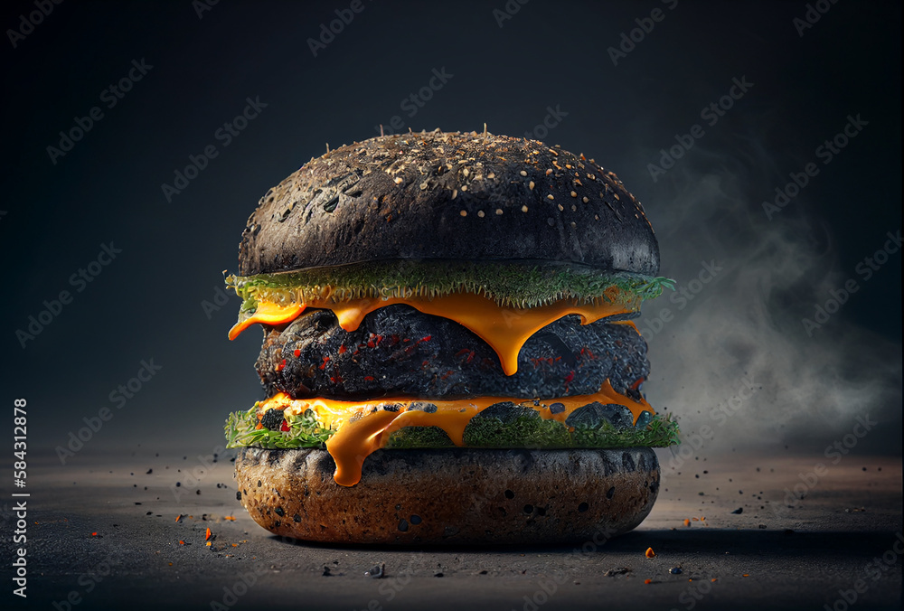 Mold Burger, Cheeseburger AI Generative Illustration. Silicone Mold ...