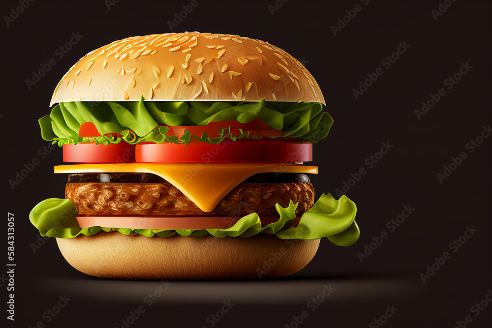 Burger poster for menu restaurant. Burger design style promotional fast ...