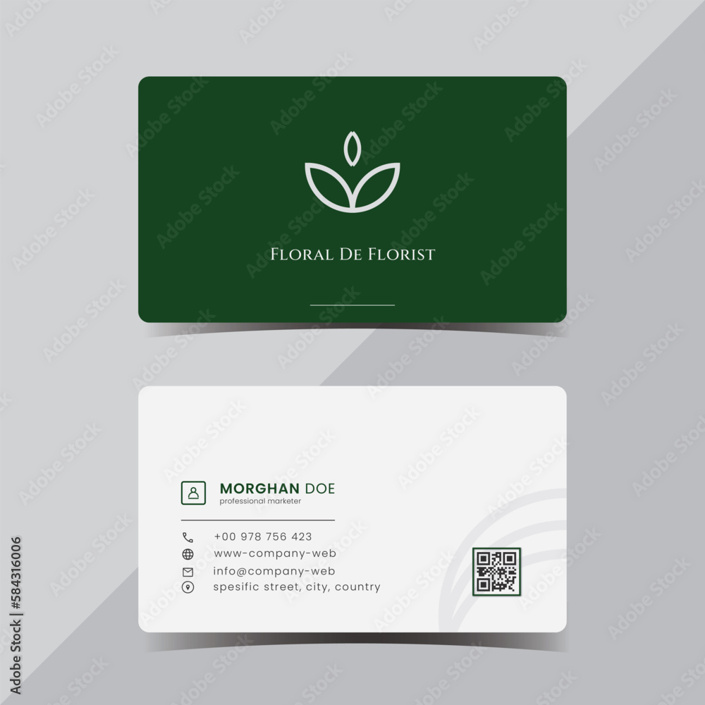 green business card design Stock Vector | Adobe Stock