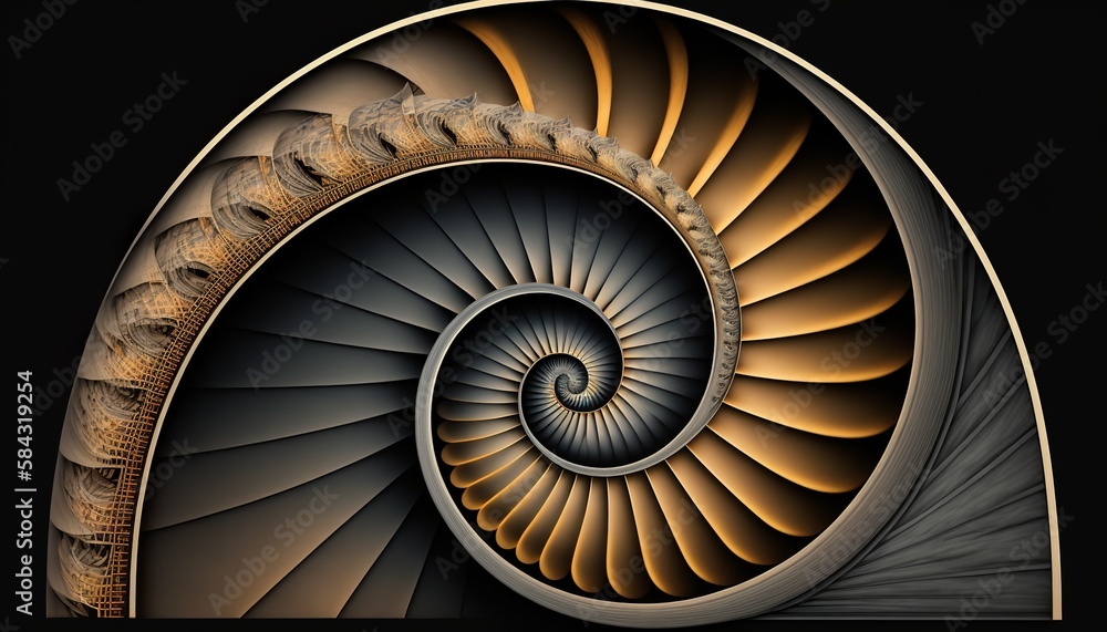a colorful, fascinating spiral with a Fibonacci pattern Stock ...