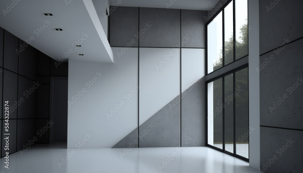 Blank white interior room background ,empty white walls corner and ...