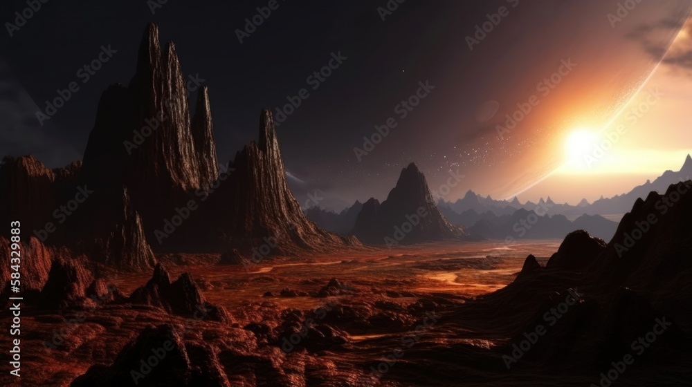 mysterious ancient ruins discovered distant view planet distance ...