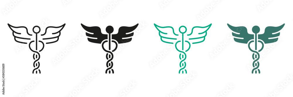 Pharmacy Emblem, Hospital Black and Color Pictogram. Pharmaceutical ...
