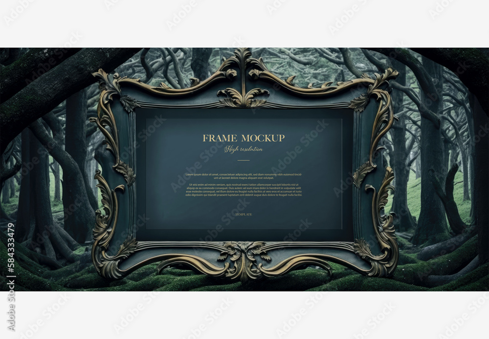 Enchanted Picture Frame Mockup in the Middle of Forest Generative AI ...