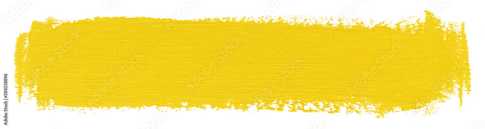 Yellow stroke of paint texture isolated on transparent background Stock ...