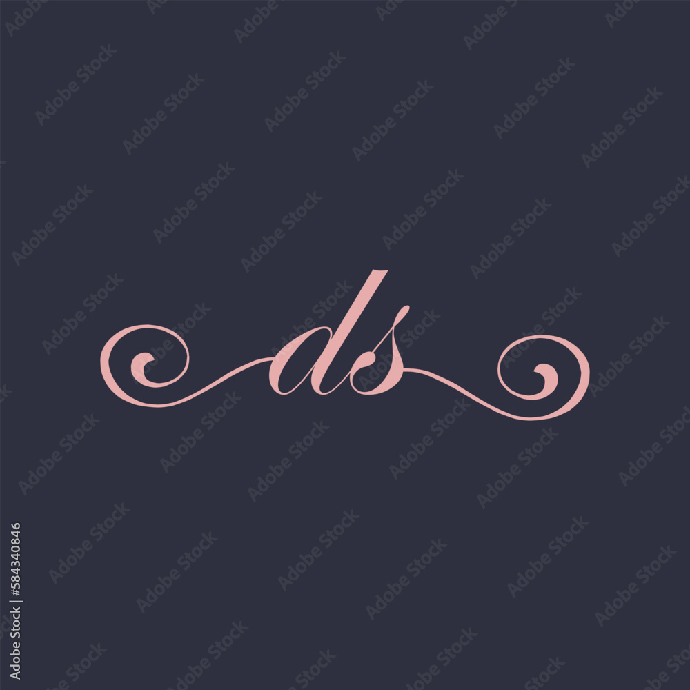 Initial Handwritten DS D S Letters Logo with a minimalist design. Stock ...