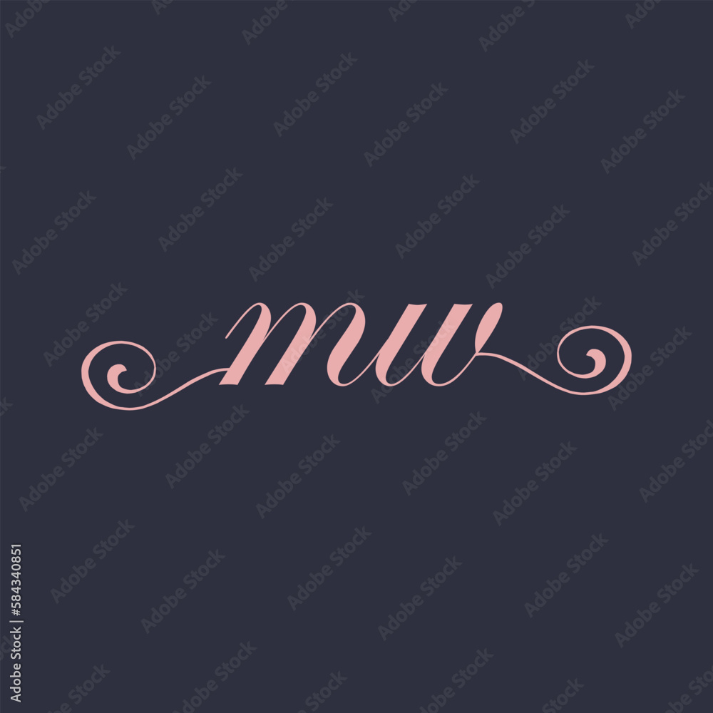 Initial Handwritten MU M U Letters Logo with a minimalist design. Stock ...