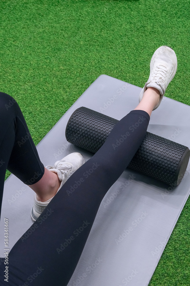 Myofascial release massage Fitness,fit,Girl engaged in stretching ...