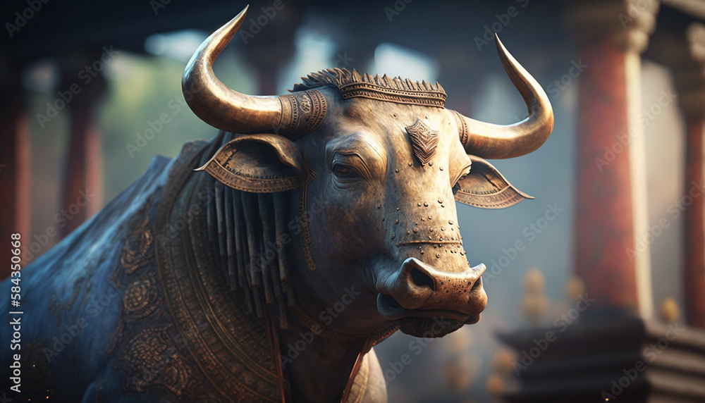 Nandi: The Divine Bull and Steadfast Companion of Lord Shiva Stock ...