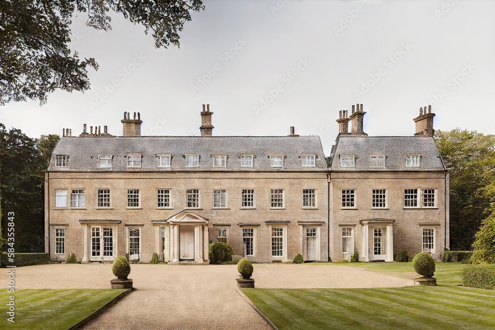 Family mansion traditional family estate with garden and lawn english ...
