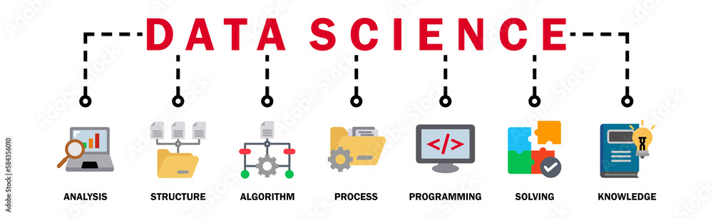 Data science banner web icon vector illustration concept with icon of ... Data science banner web icon vector illustration concept with icon of ...