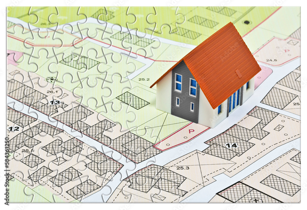 Build your new home - Construction industry concept with a residential ...