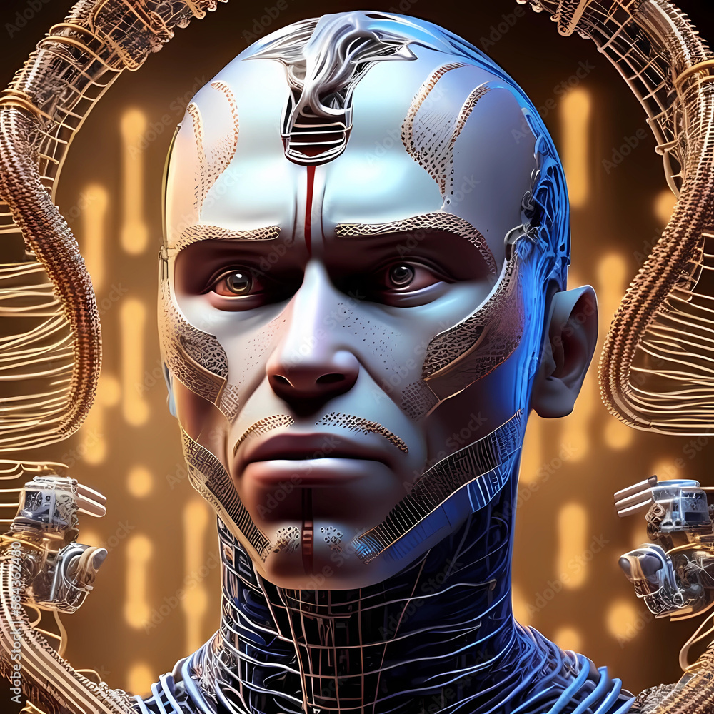 El Cyborg Cibernético: Un Retrato de Cuerpo Completo con Detalles ...