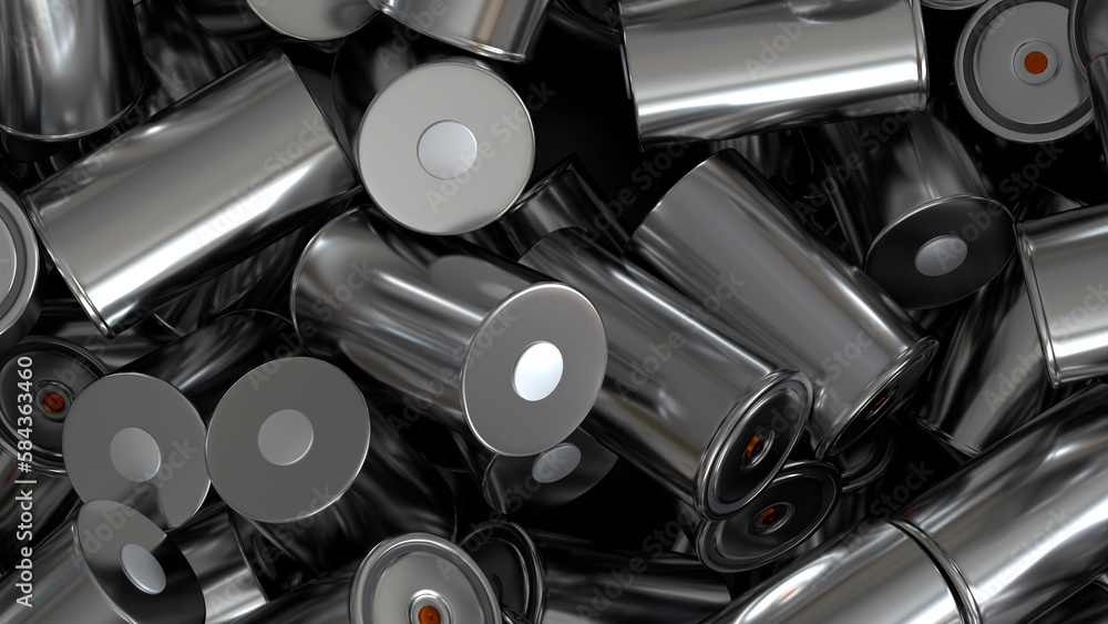 Lithium-ion 4680 Electric Car Batteries waste, accumulator cell ...